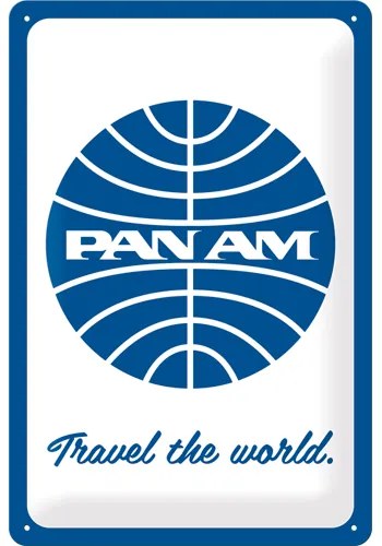 Postershop Plechová cedule: Pan Am (Travel the world) - 30x20 cm