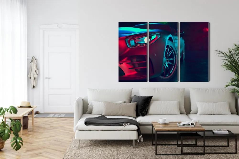 Vícedílný obraz Přední Část 3D Sportovního Vozu Nedostatek Nedostatek Plátno Canvas 120x80