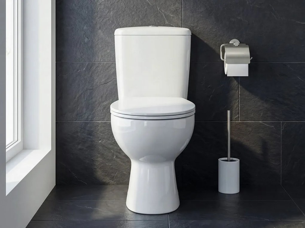 Aqualine JOSE WC kombi 38 x 74,5 x 66 cm s nádržkou dvojtlačítko 3/6l zadní odpad bílá PS8812