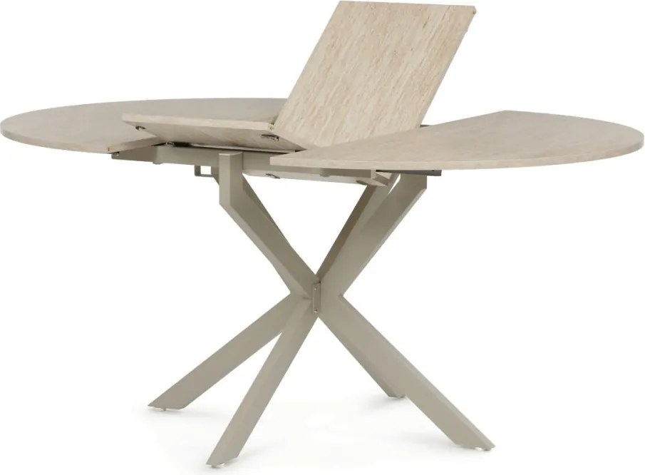 Jídelní stůl rozkládací 120-160x120 cm DT-I1120 OAK, melamin, dub – Barva (vyberte): hnědá béžová