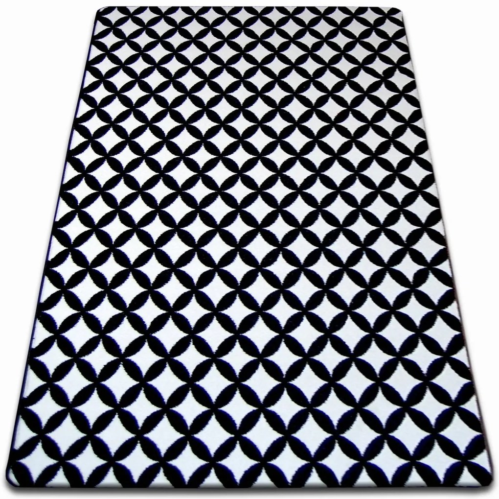 Kusový koberec SKETCH Star bílo-černý 180x270