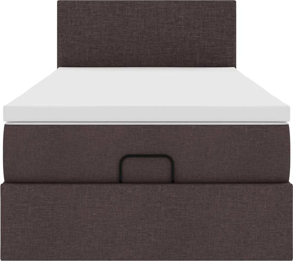 Osmanský postel s matrací tmavě šedá 90x200 cm textil 3311348