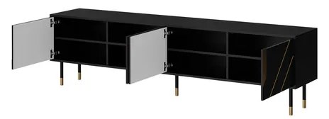 TV stolek Maramax 200 4D, Barva: černý / černý + zlatý