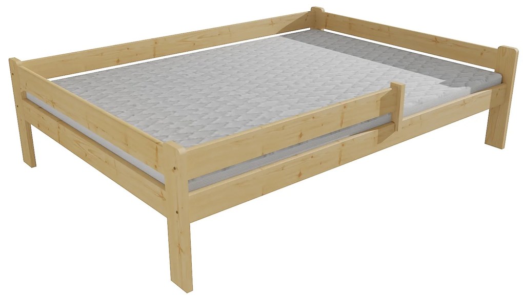Vomaks Dětská postel DP 012 XL se zábranou Rozměr: 140 x 200 cm, Barva: bezbarvý lak