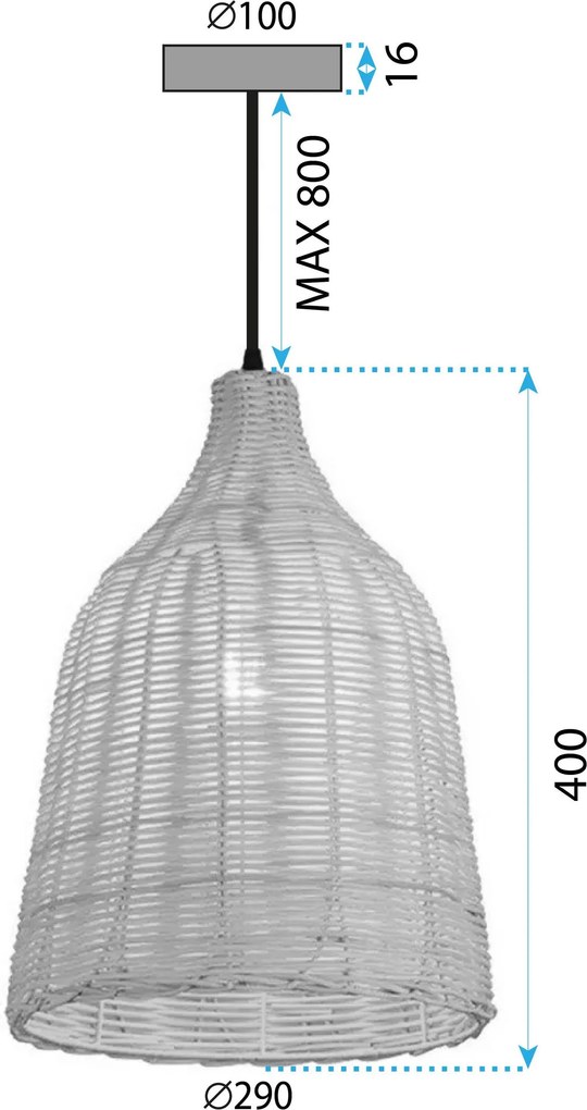 Toolight Natural, stropní závěsné svítidlo 1xE27 APP1646-1CP, přírodní hnědá, OSW-05114