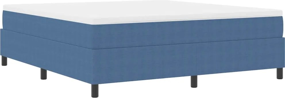 Postel s boxspringem Modrá a bílá 180 x 200 cm Žebrovaná látka 3337480
