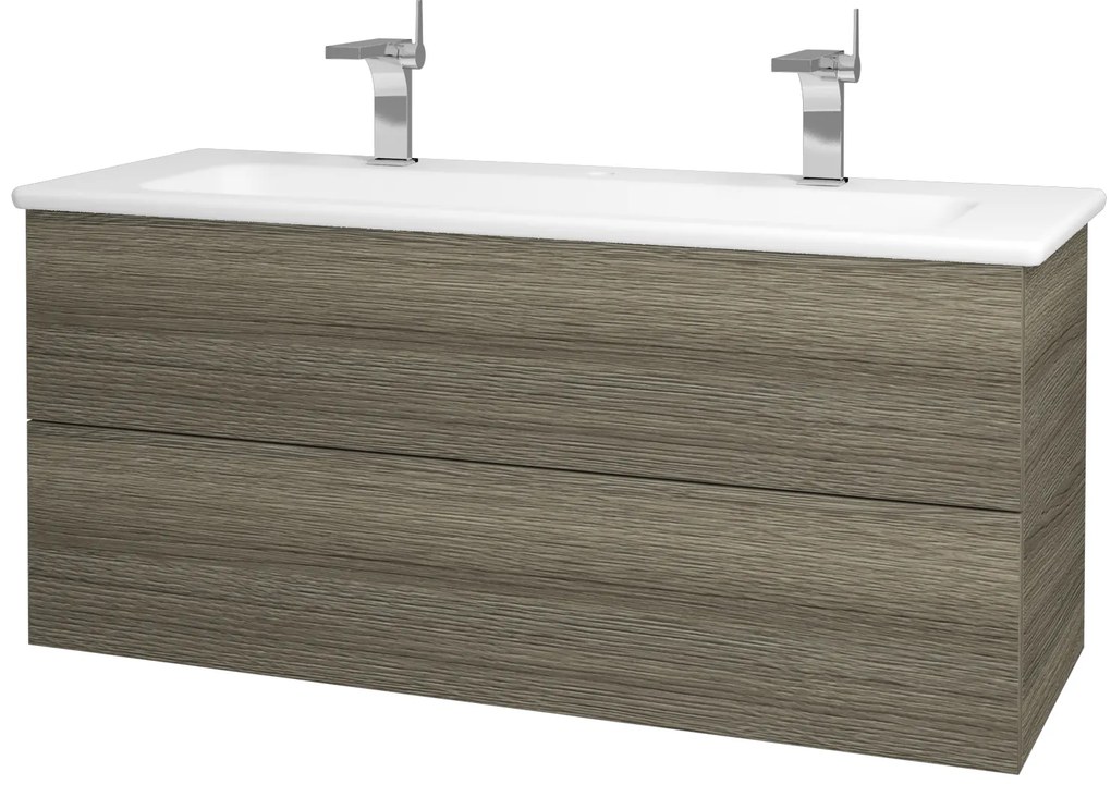 Dřevojas Koupelnová skříň VARIANTE SZZ2 120 (umyvadlo Euphoria) Varianta: N01 Bílá lesk / D01 Beton