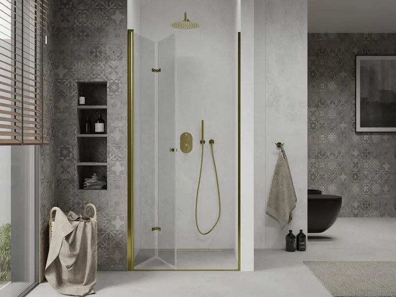 Mexen Lima skládací sprchové dveře 80 cm, transparentní, zlaté - 856-080-000-50-00