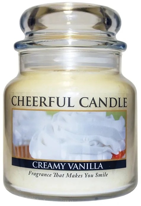 Cheerful Candle Vonná svíčka ve skle Krémová Vanilka - Creamy Vanilla, 16oz