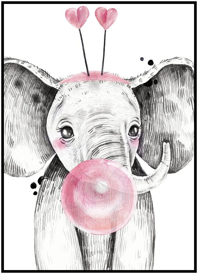 Plakát Sloník Rozměr plakátu: 50 x 70 cm, Varianta sloníka: Sloník s maskou