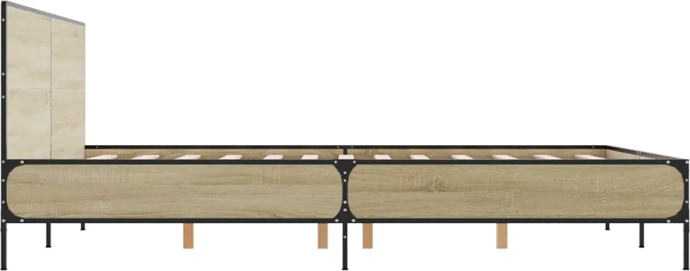 Rám postele dub sonoma 160 x 200 cm kompozitní dřevo a kov 3280008