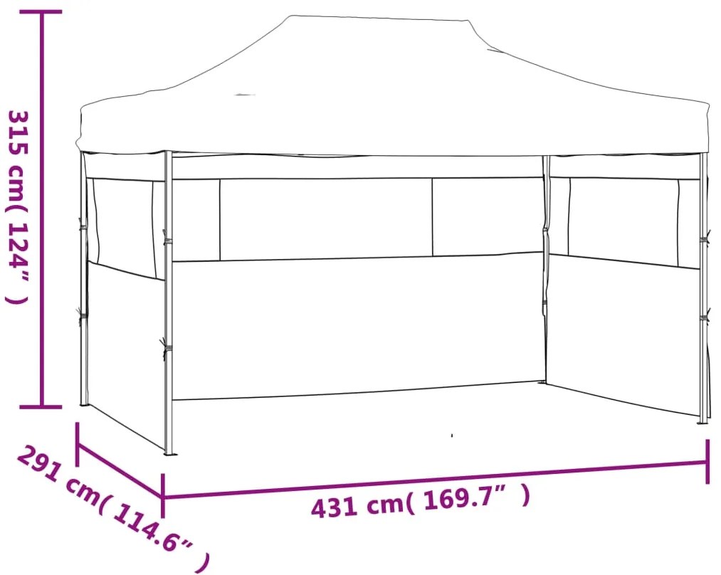vidaXL Marketos Skládací stan se 3 stěnami 3 x 4,5 m krémový
