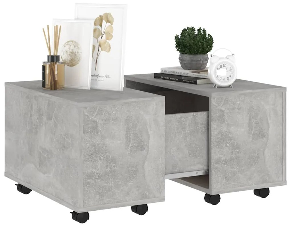 Konferenční stolek betonově šedý 60 x 60 x 38 cm dřevotříska - Default Title