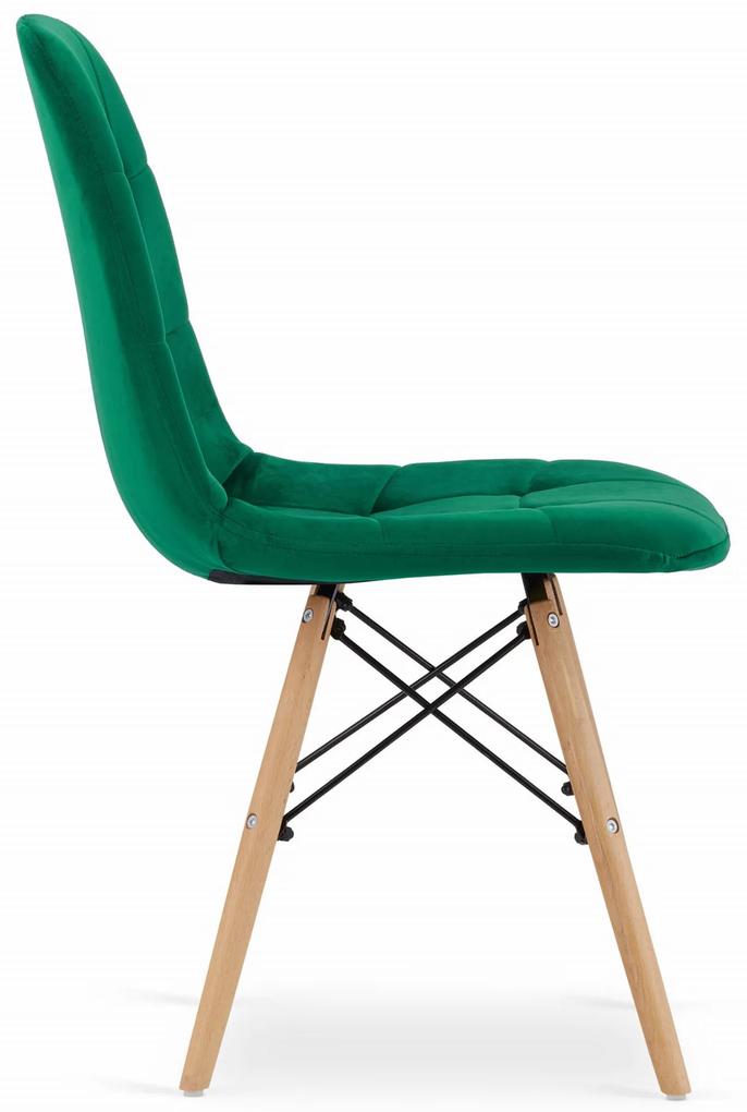 Zelená sametová jídelní židle DUMO