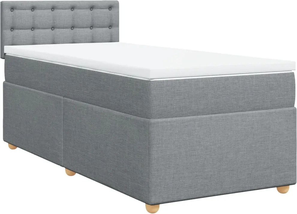 Box spring postel s matrací světle šedá 90x190 cm textil 3288849
