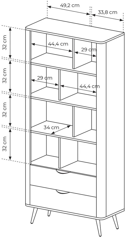 VERIS d | regál 2S | 88,2 cm | dub dunin