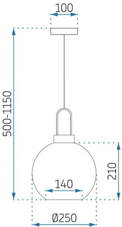Toolight LED skleněné stropní závěsné svítidlo APP442-CP