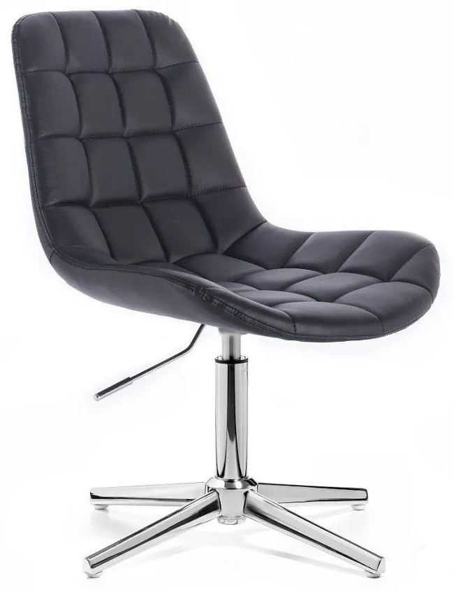 LuxuryForm DESIGN Otočná židle PARIS na stříbrném kříži - černá