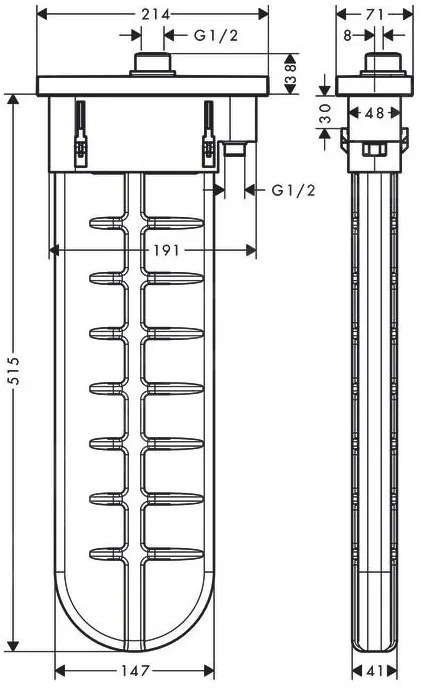 Hansgrohe Vivenis, 4-otvorová baterie na okraj vany, sBox, černá matná, 75444670
