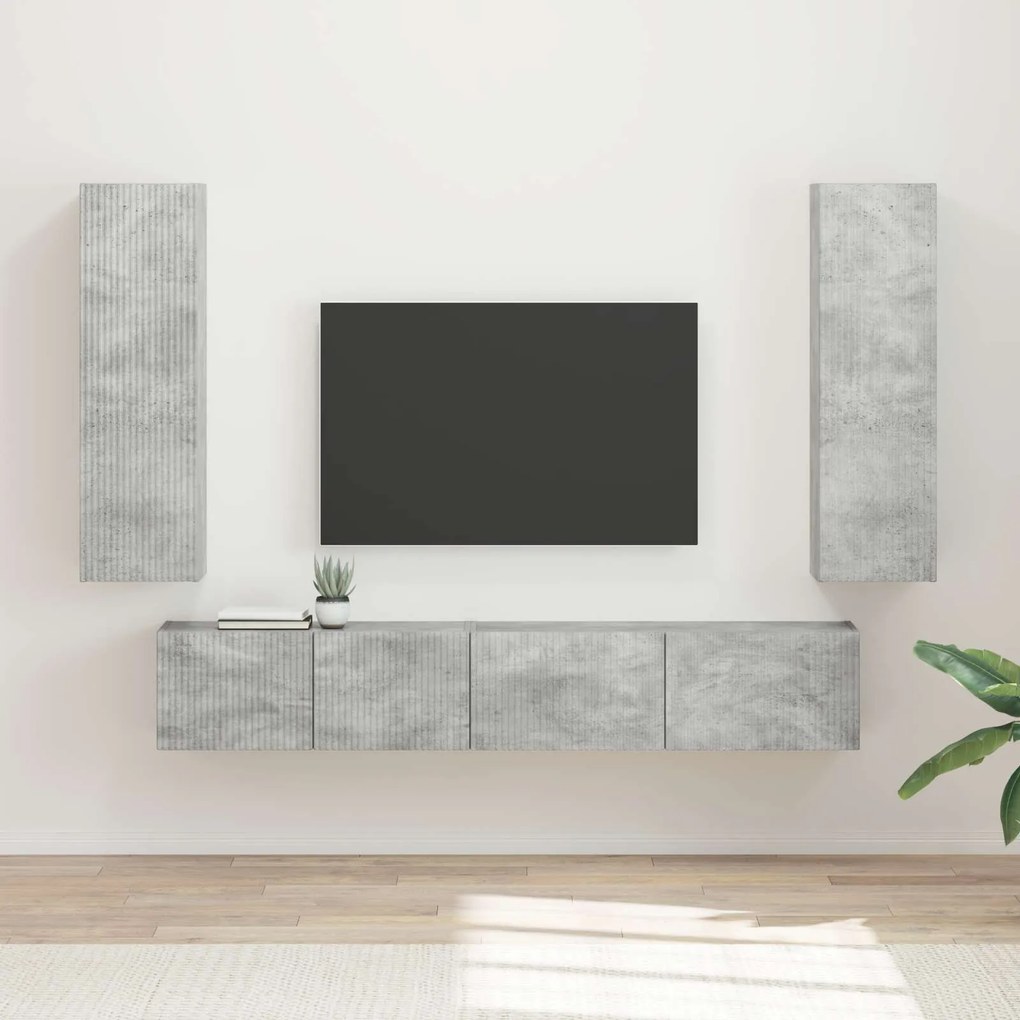 Sestava TV skříněk 3 ks Betonově šedá Kompozitní dřevo 3408982