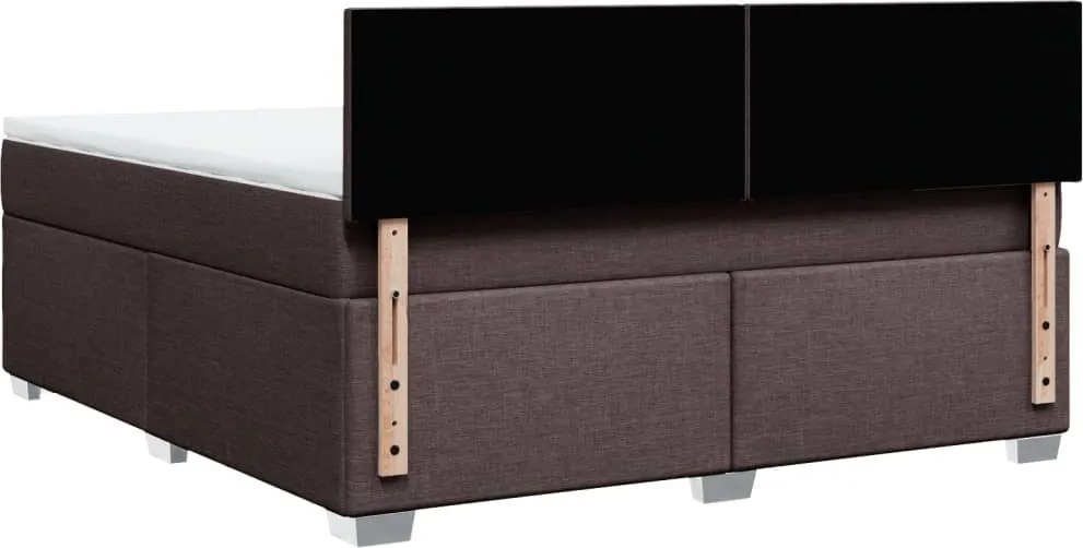 Box spring postel s matrací tmavě hnědá 180x200 cm textil 3285963