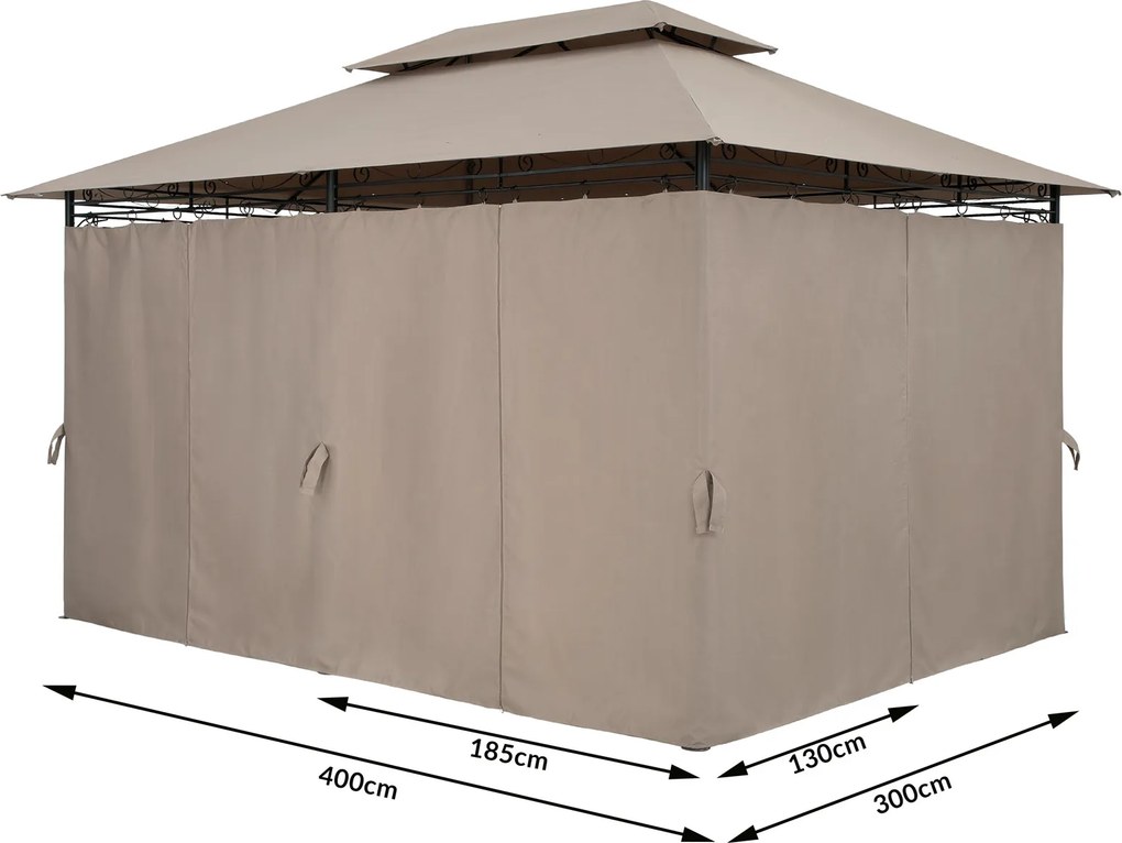 Deuba Zahradní altán Topas 4x3 m - taupe