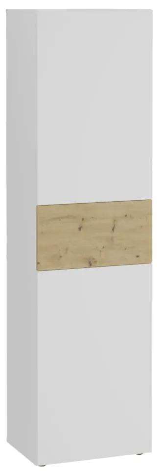 FMD Šatní skříň se 2 dveřmi 54,5 x 41,7 x 199,1 cm bílá a dub artisan, FMD 444219
