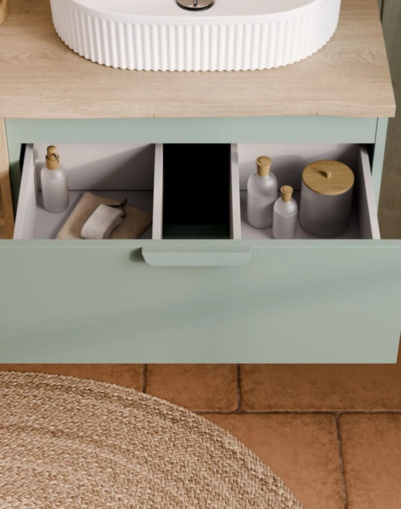 Zelená skříňka pod umyvadlo 60 cm do koupelny (SET-ASG B CREMONA 60CM)