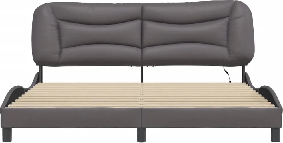 Rám postele s LED bez matrace Hvar šedý 180 x 200 cm 3213951
