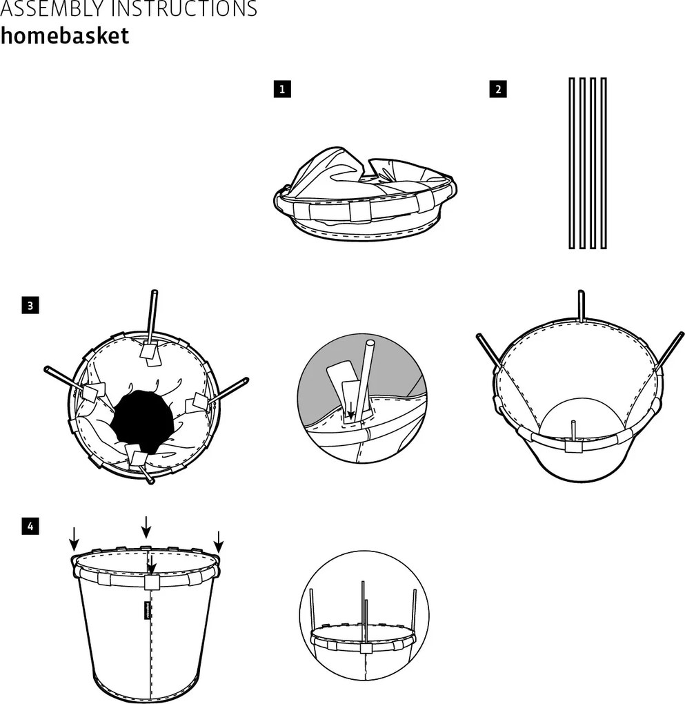 Úložný koš Reisenthel Homebasket M Frame Rhombus black