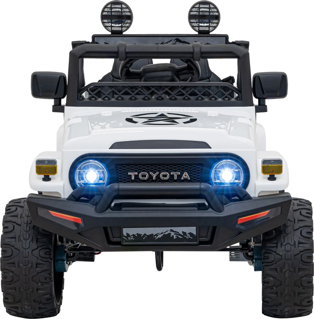 Ramiz Elektrické autíčko Toyota FJ Cruiser bílé + ovladač + pohon 4x4 + LED a audio + EVA kola + plynulý rozjezd