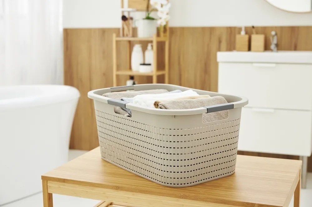 ROTHO Koš na čisté prádlo COUNTRY 40 L - cappuccino