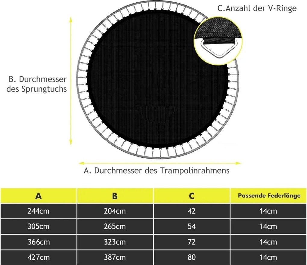 Costway Φ 366 cm PP trampolína skákací podložka