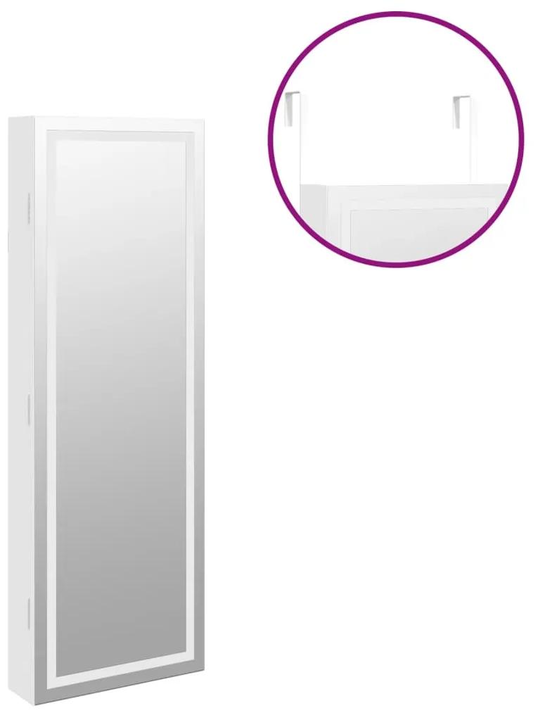 Zrcadlová šperkovnice s LED světly nástěnná bílá - Default Title