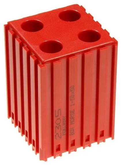 Plastový box pro nástroj s kuželovou stopkou MORSE M1 50x50, modul 5x5, 4 dutiny, červená