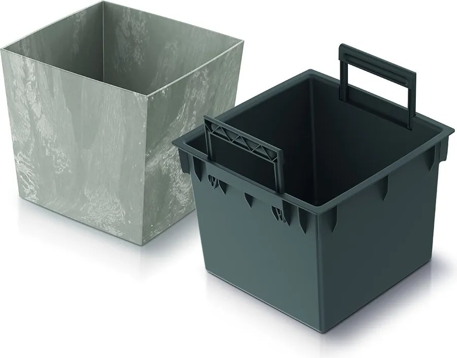 Květináč NURBI CUBE BETON EFFECT antracit
