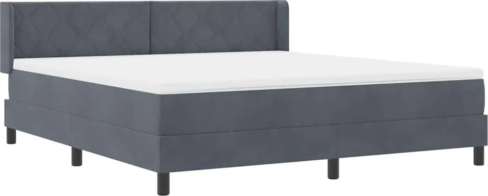 Postel s boxspringem s čelo Tmavě šedá 200 x 180 cm samet 3341535