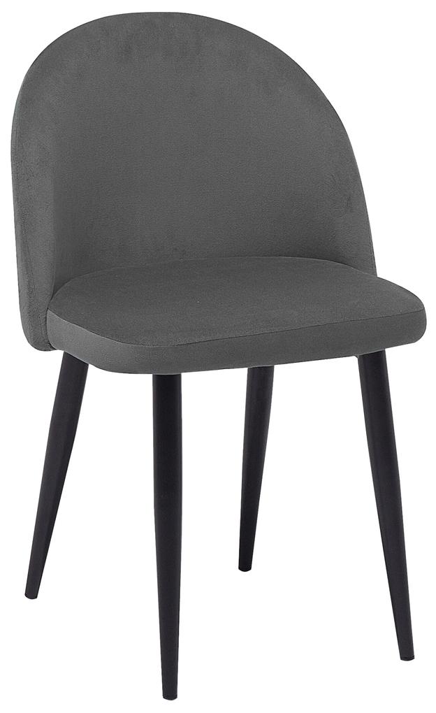 Sada dvou čalouněných židlí, šedý samet, VISALIA Beliani