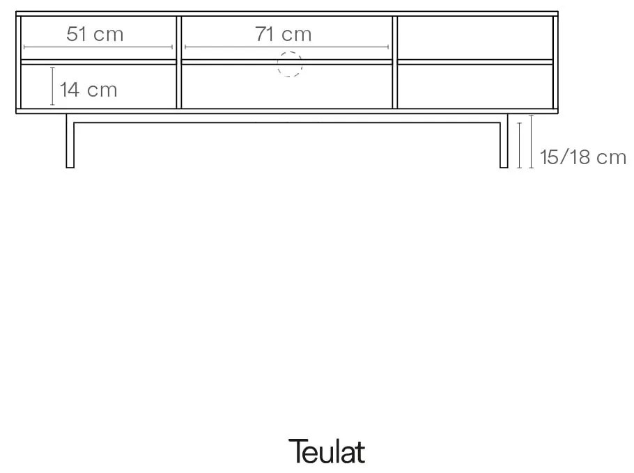 Šedý TV stolek 180x52 cm Sierra - Teulat