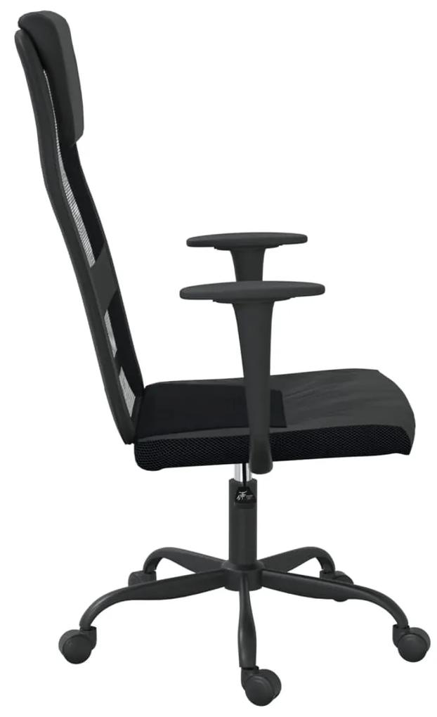 Kancelářská židle výškově nastavitelná černá síťovina a koženka - Default Title