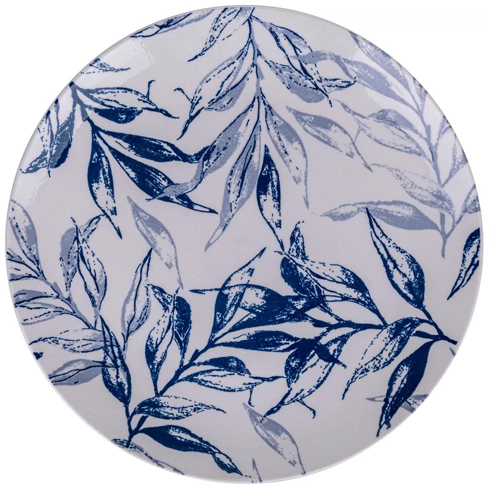 VILLA D’ESTE HOME TIVOLI Jídelní sada FOREST LEAF 18 kusů, bílá/modrá, květinový motiv
