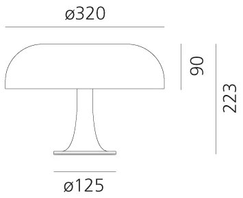 Artemide 0039060A Nessino, bílá designová stolní lampa, 4x20W E14, výška 22cm