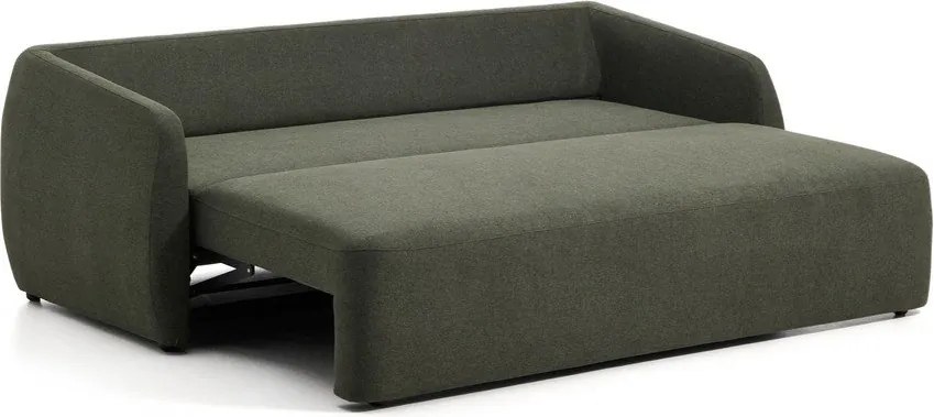 Tmavě zelená žinylková rozkládací pohovka 218 cm Laira – Kave Home