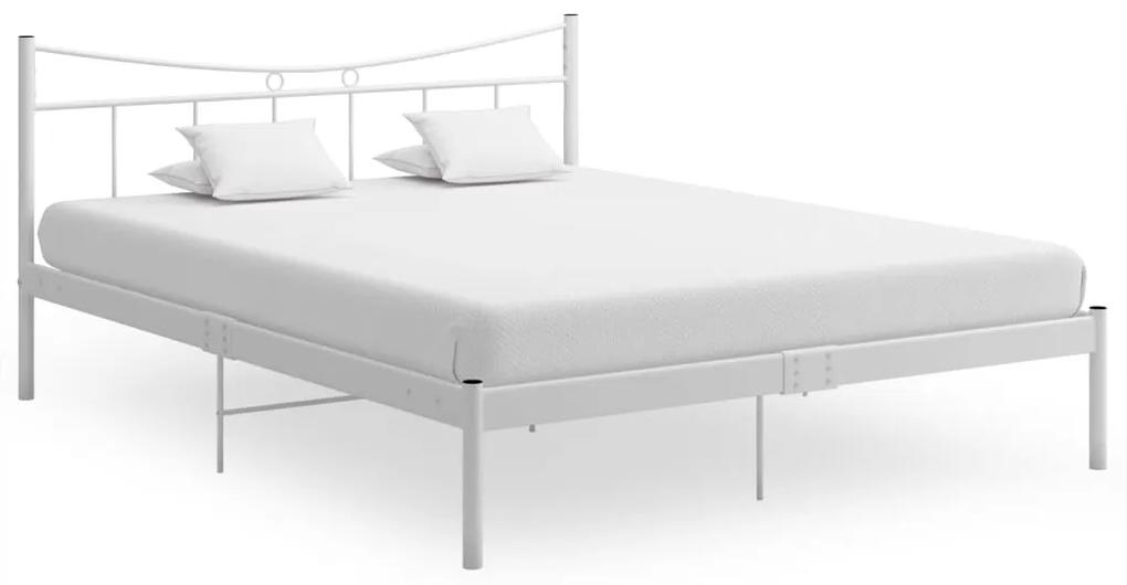 324802 vidaXL Rám postele bílý kov 140 x 200 cm