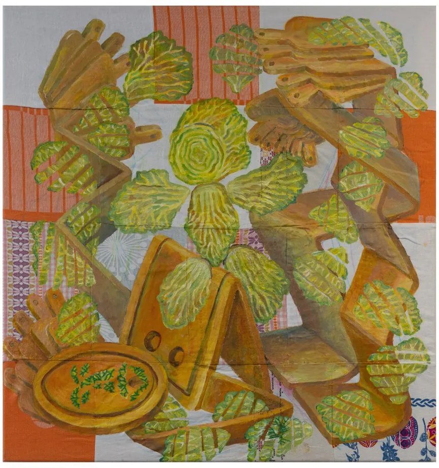 Daniela Krajčová | Krajanie šalátu Rám: Černý, Velikost: 40 x 40 cm