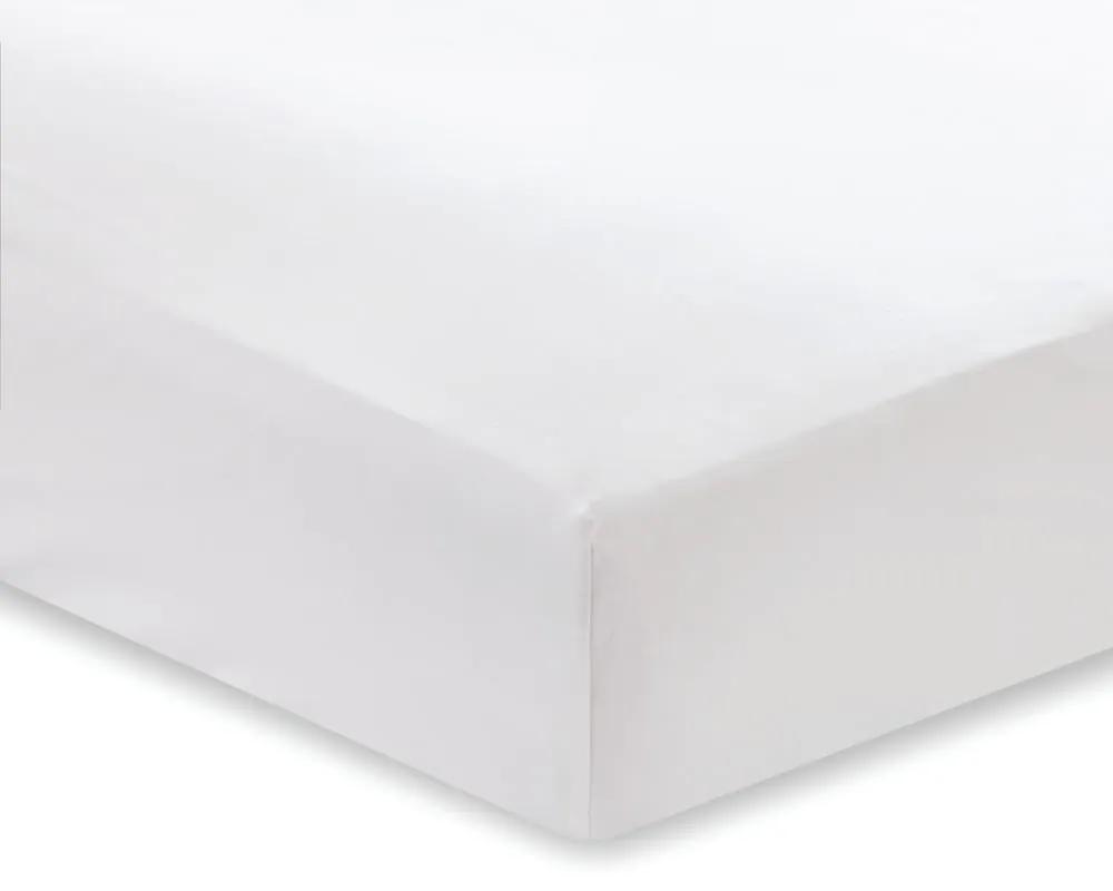 Bílé prostěradlo z bavlněného saténu Bianca Classic, 135 x 190 cm