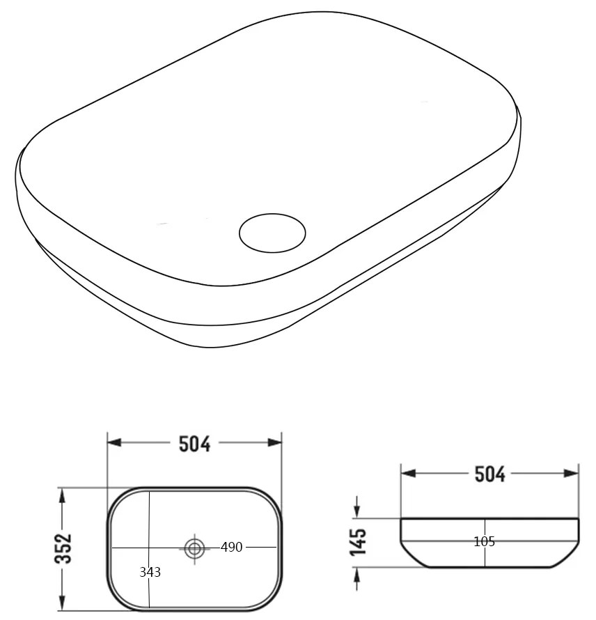 Comad Keramické umyvadlo na desku UN-NELI-MNB, tmavě modrá