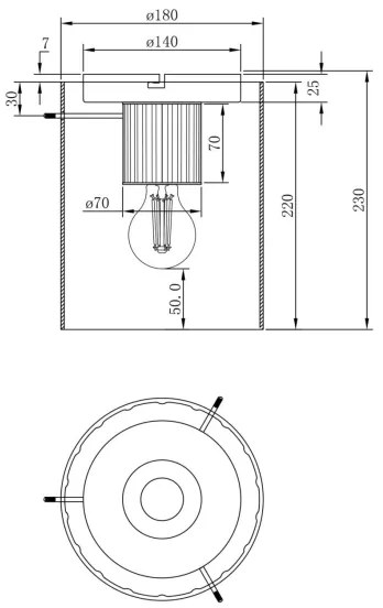 Globo 15904DA - Stropní svítidlo TULIVAR 1xE27/40W/230V pr. 18 cm hnědá