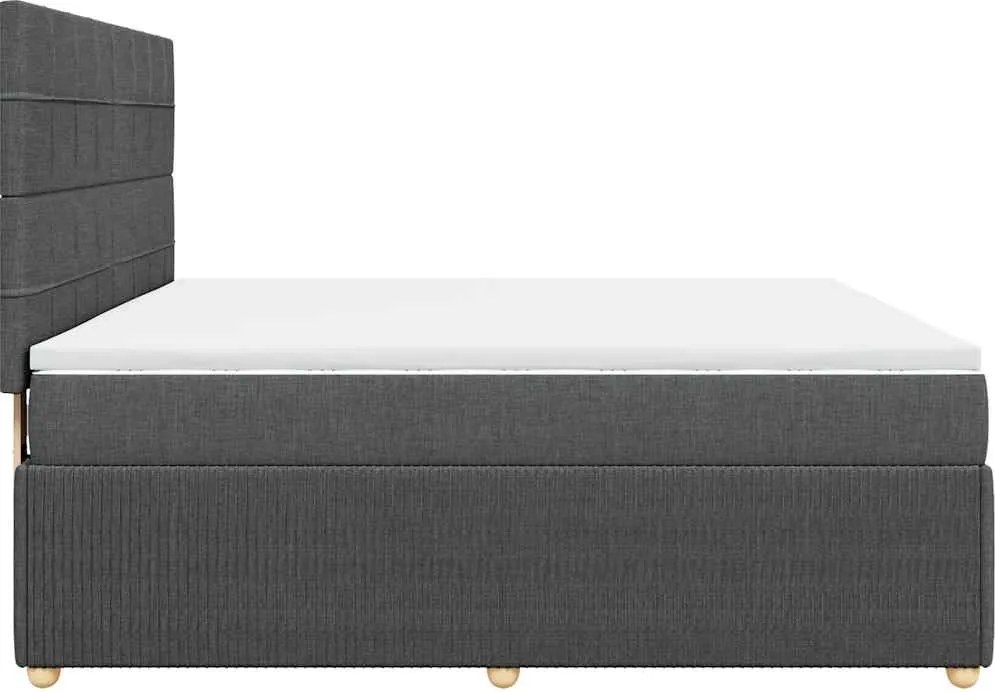 Box spring postel s matrací tmavě šedá 180x200 cm textil 3294436