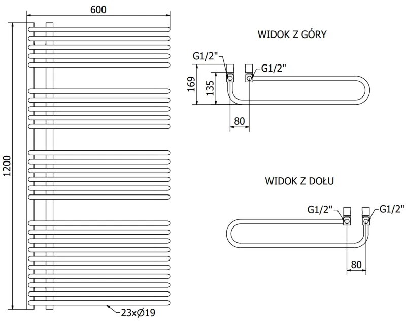 Mexen Amor koupelnový radiátor 1200 x 600 mm, 1003 W, Bílá - W120-1200-600-00-20